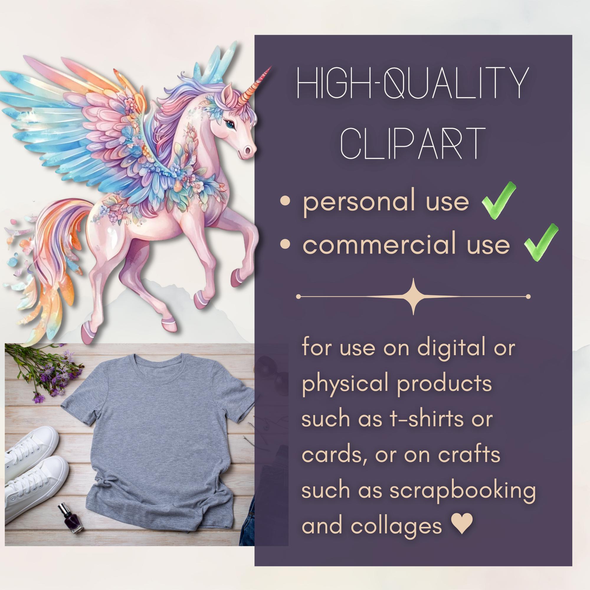 Pastel Pegasus Clipart Theme Pack | Commercial Use, Watercolor ...