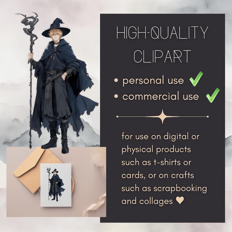 Male Blue Wizard Clipart | Commercial Use, Mage Character Concept ...