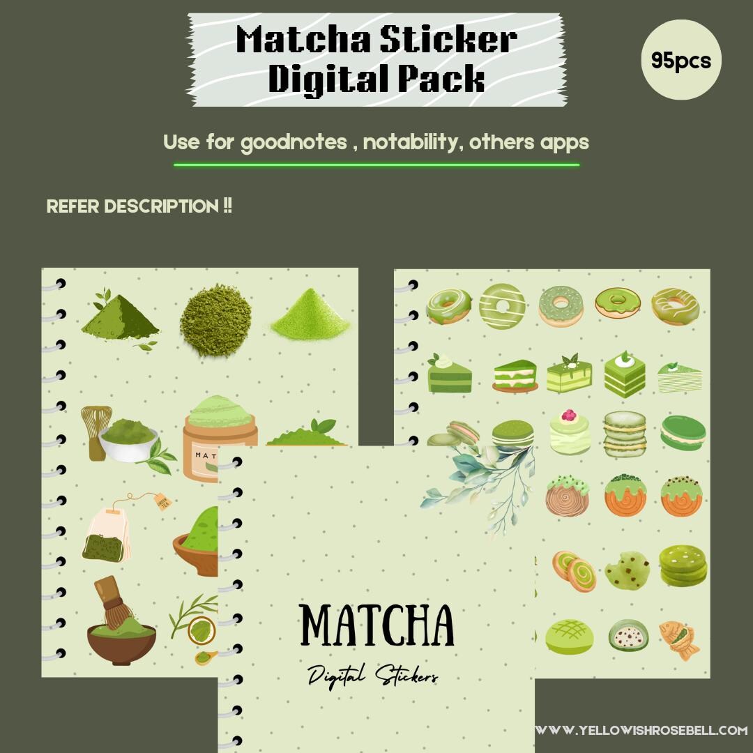 MATCHA DIGITAL STICKERS - Etsy