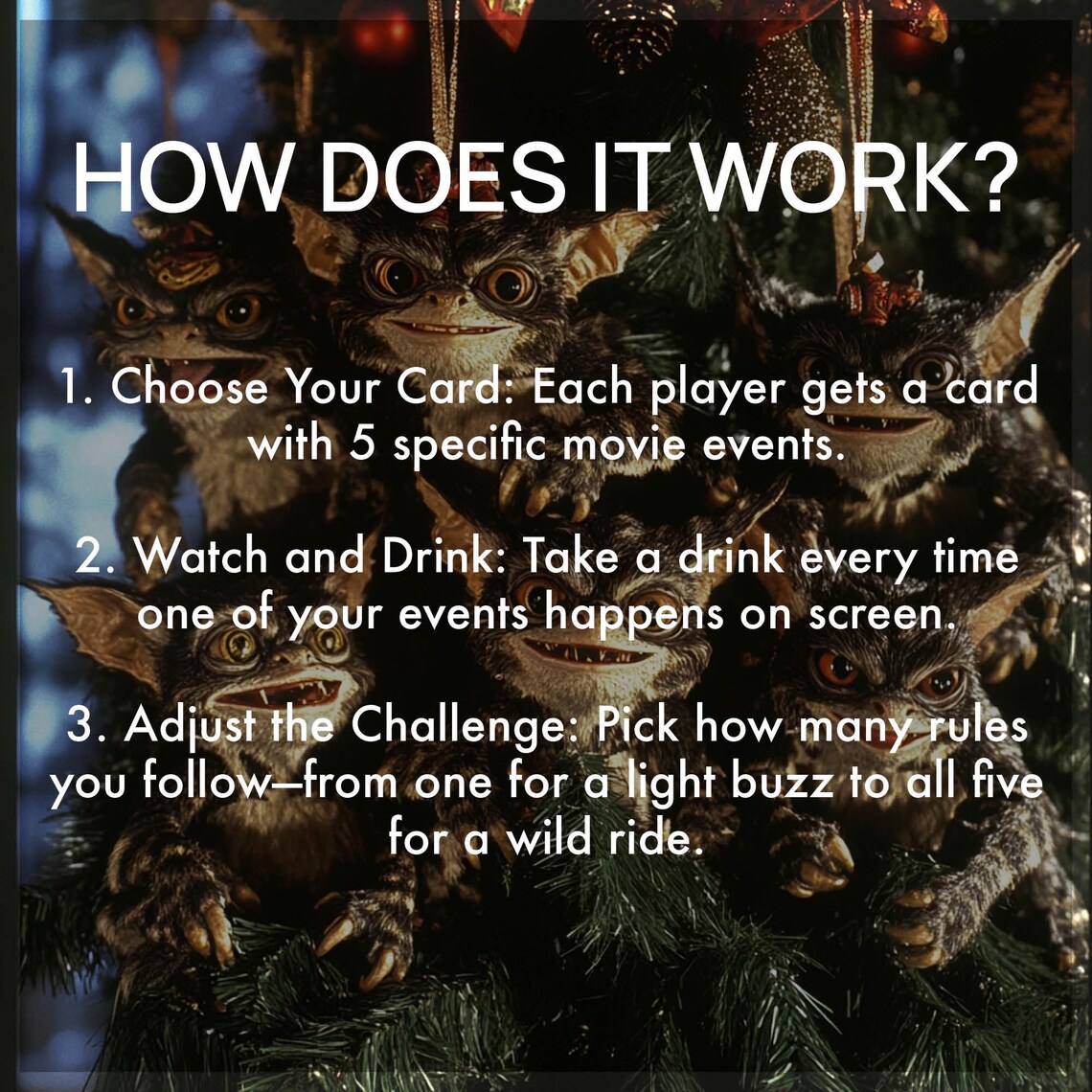 Gremlins Drinking Game Cards Instant Digital Download Fun 80s Movie ...