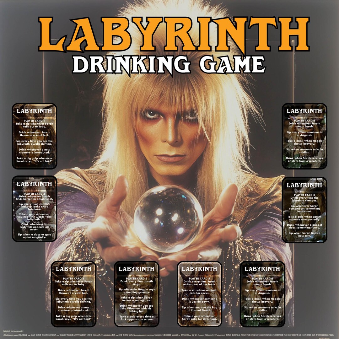 Labyrinth Drinking Game Fun Fantasy Movie Card Game Party Challenge for ...