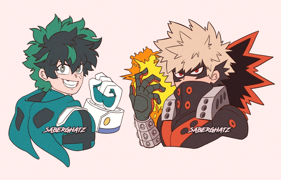 Deku & Bakugou Enamel Pins - Etsy