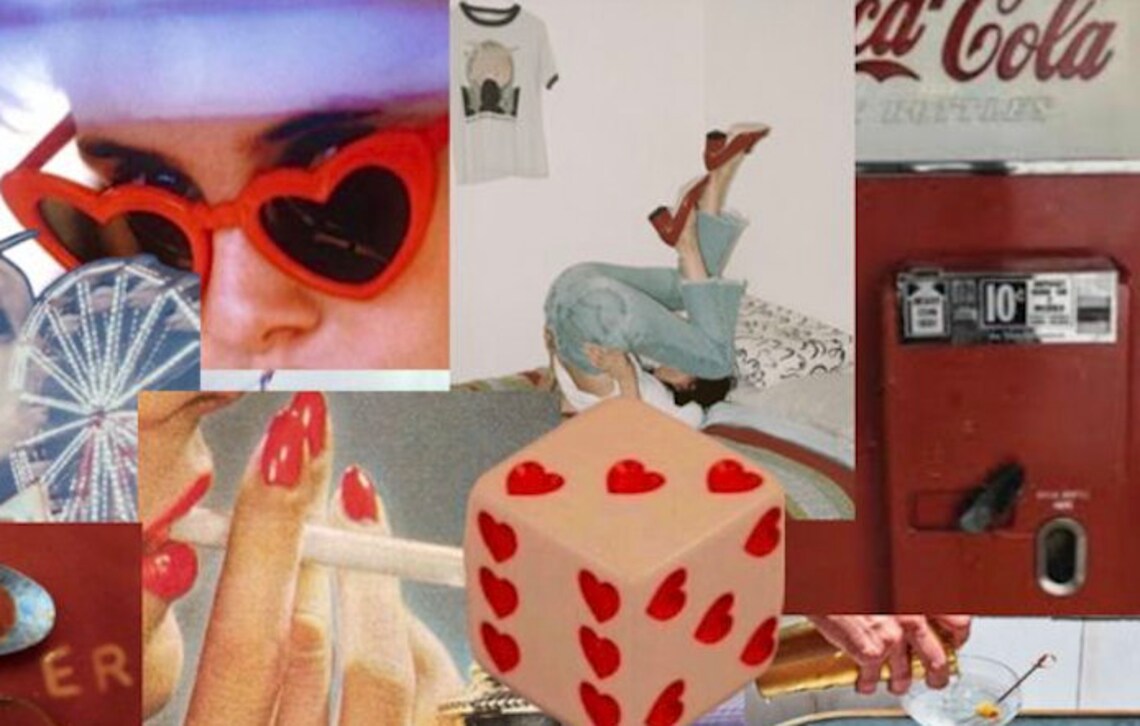 Cherry Red Aesthetic Mood Board Collage | Digital Download | Cherries ...