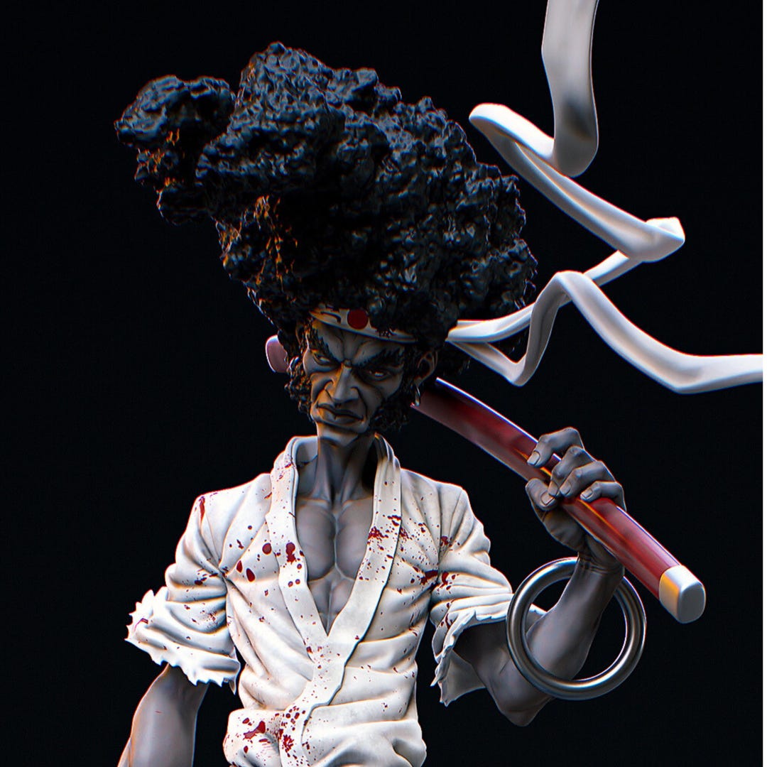 Afro Samurai Figure: 12K Resin 3D Print, Fan Art (unassembled/painted ...