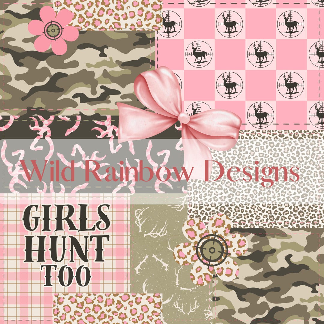 Girls Hunt Too Seamless File - Etsy