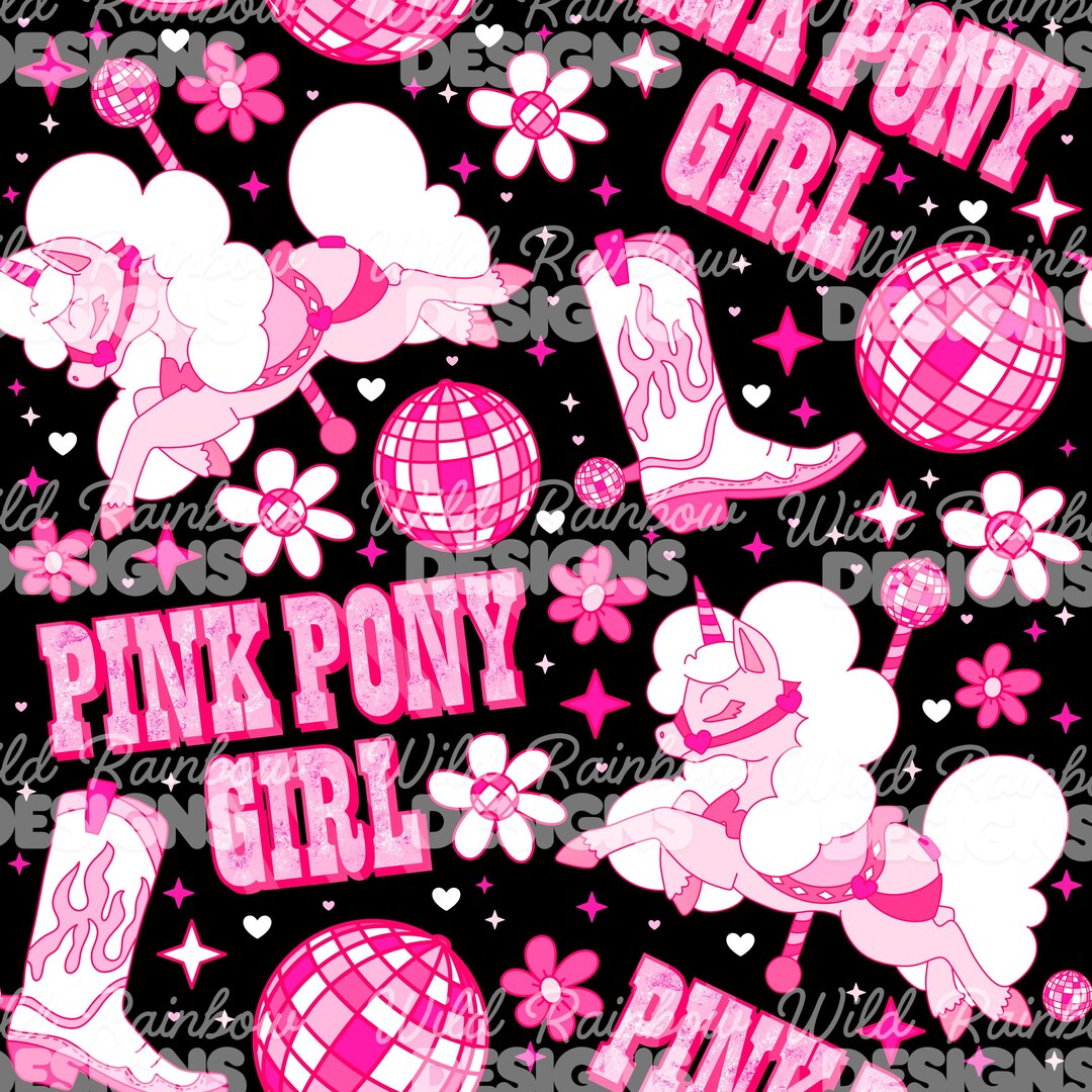 Pink Pony Girl Seamless - Etsy