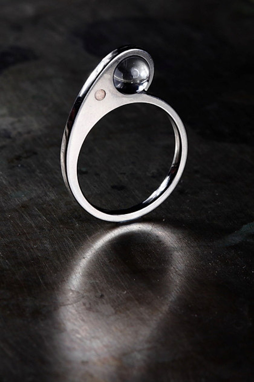 Titanium Design Ring, Engagement Ring - Titanium Ring With Rock-crystal ...