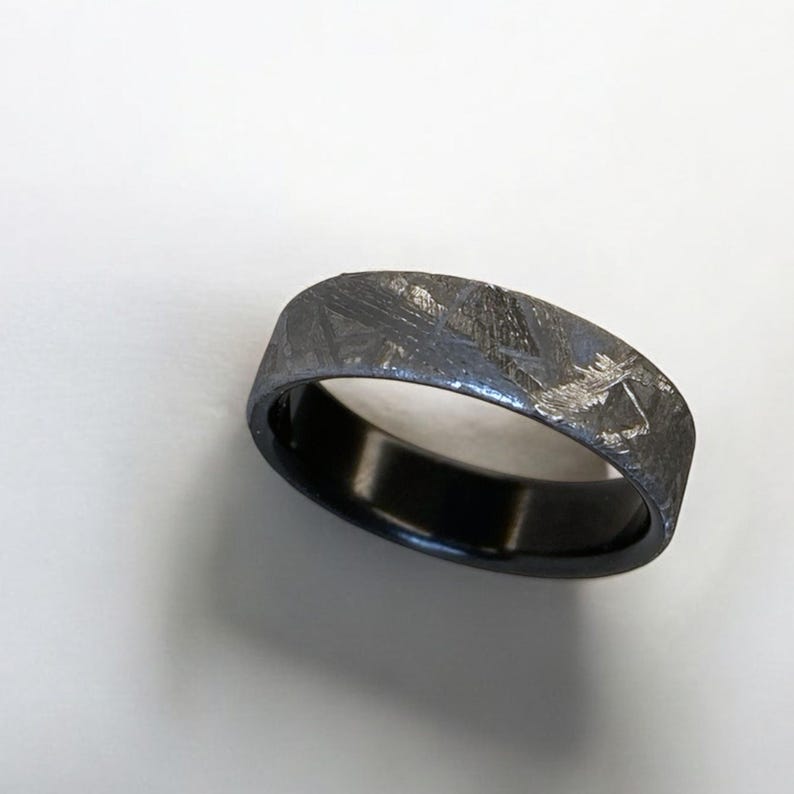 Meteorite, Zirconium Wedding Ring, Engagement Ring, Gibeon Meteorite ...