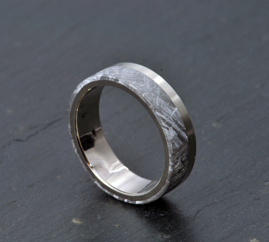 Titanium Meteorite Wedding Ring Engagement Ring Gibeon - Etsy
