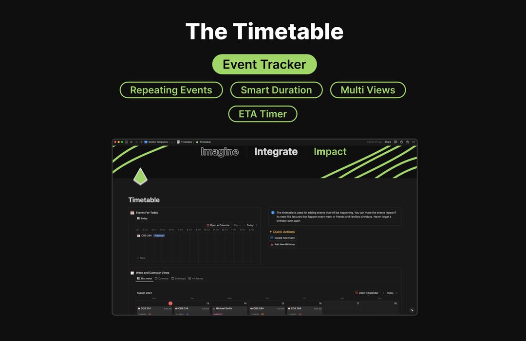 Ultimate Timetable Planner Template for Notion Organize Your Week With ...