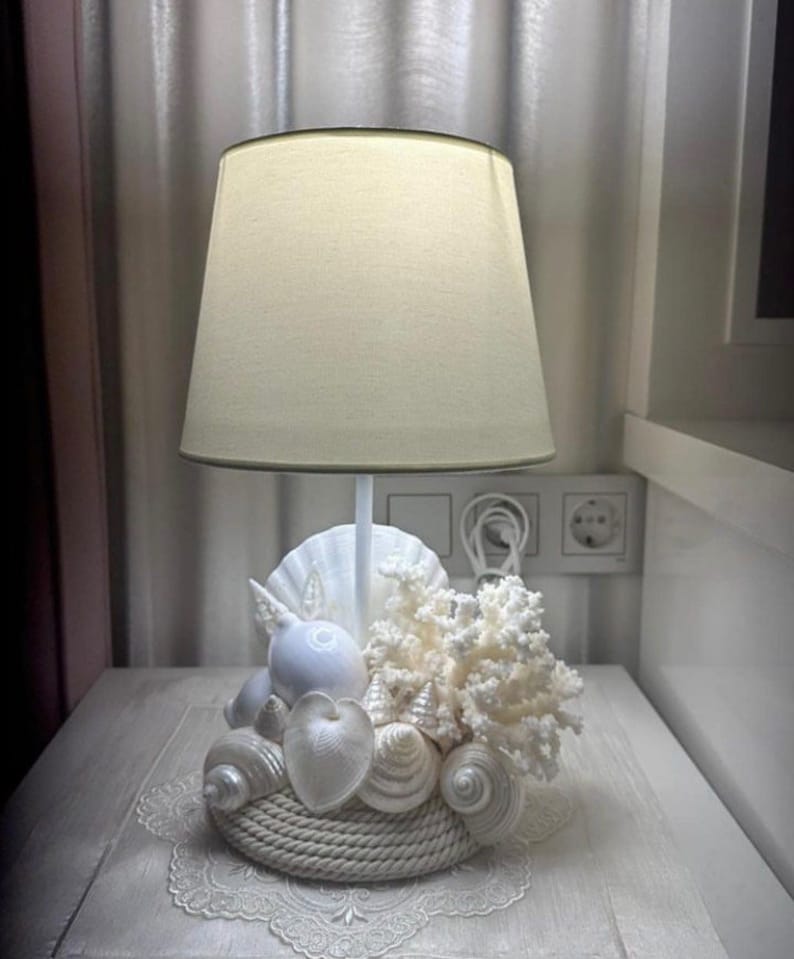 Handcrafted Seashell Lamp - Etsy