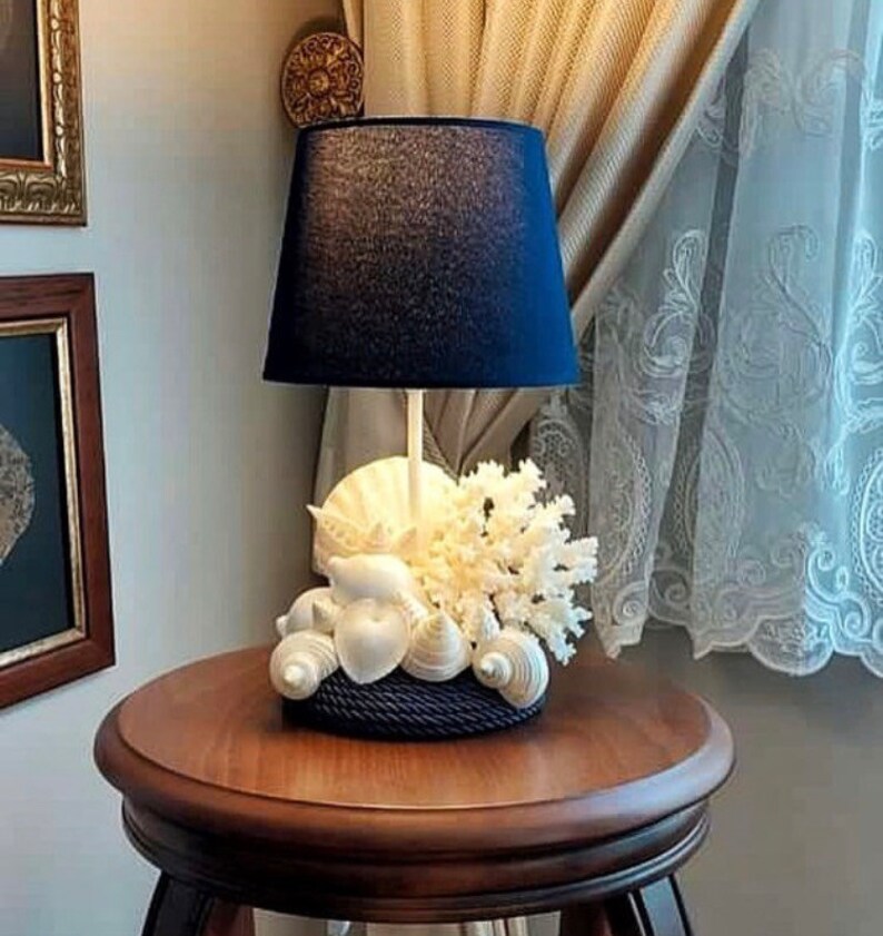 Handcrafted Seashell Lamp - Etsy