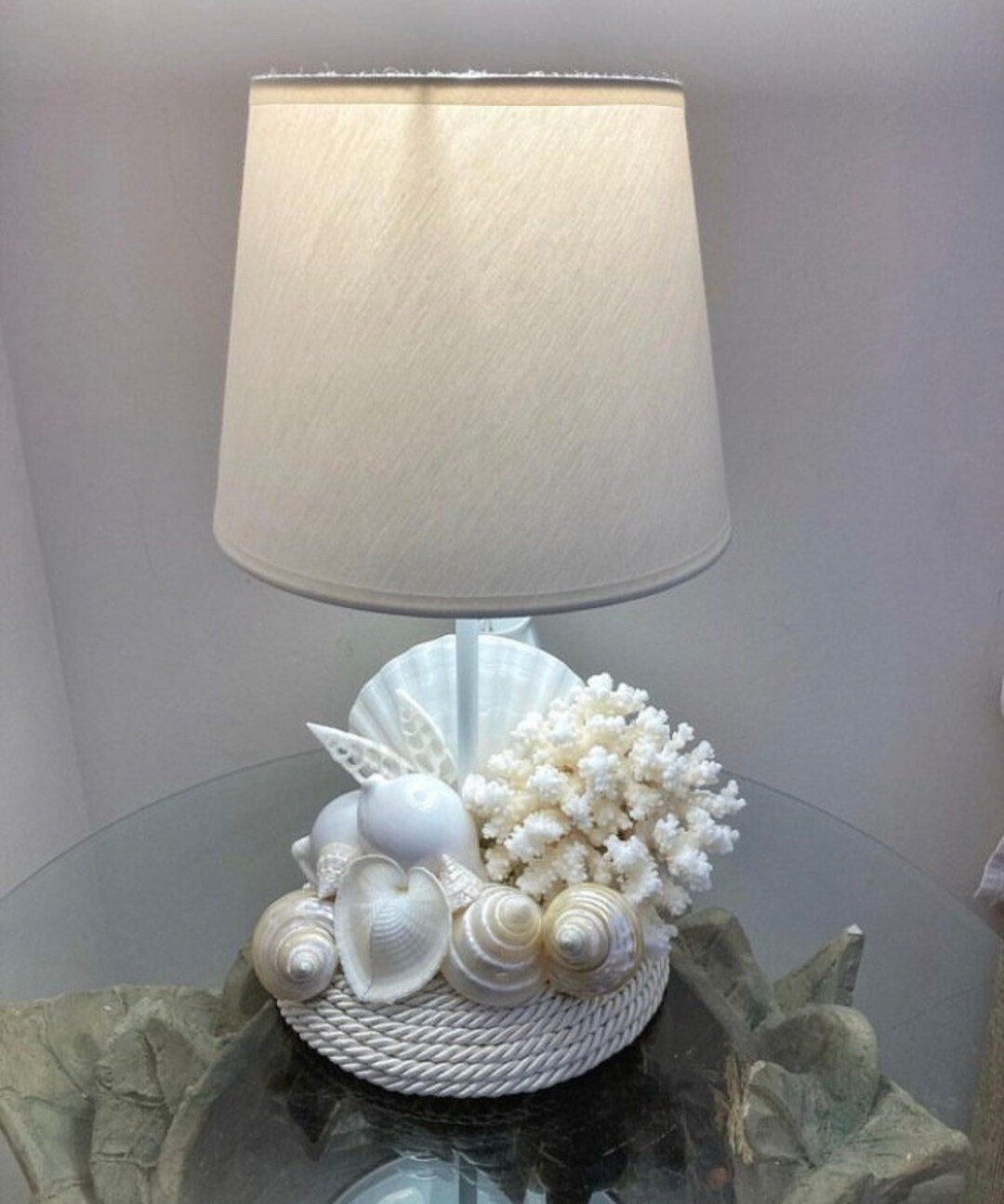 Handcrafted Seashell Lamp - Etsy