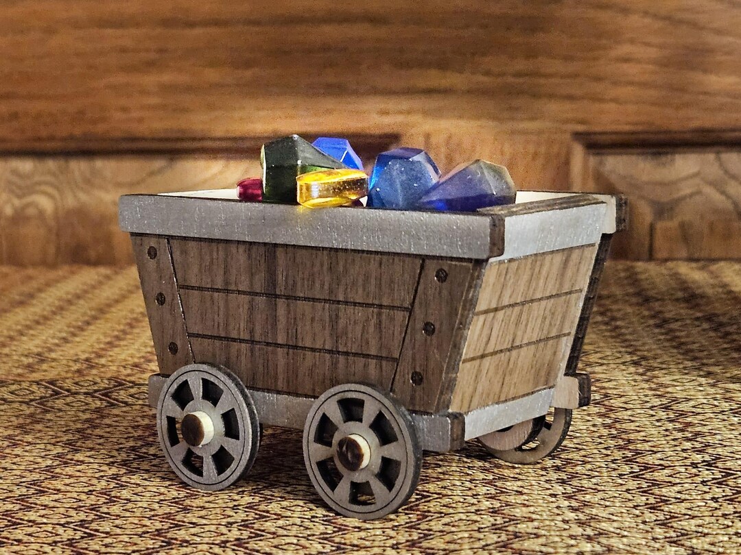 Wooden Minecart Miniature - the Perfect Rolling Toy/decoration/ttrpg ...