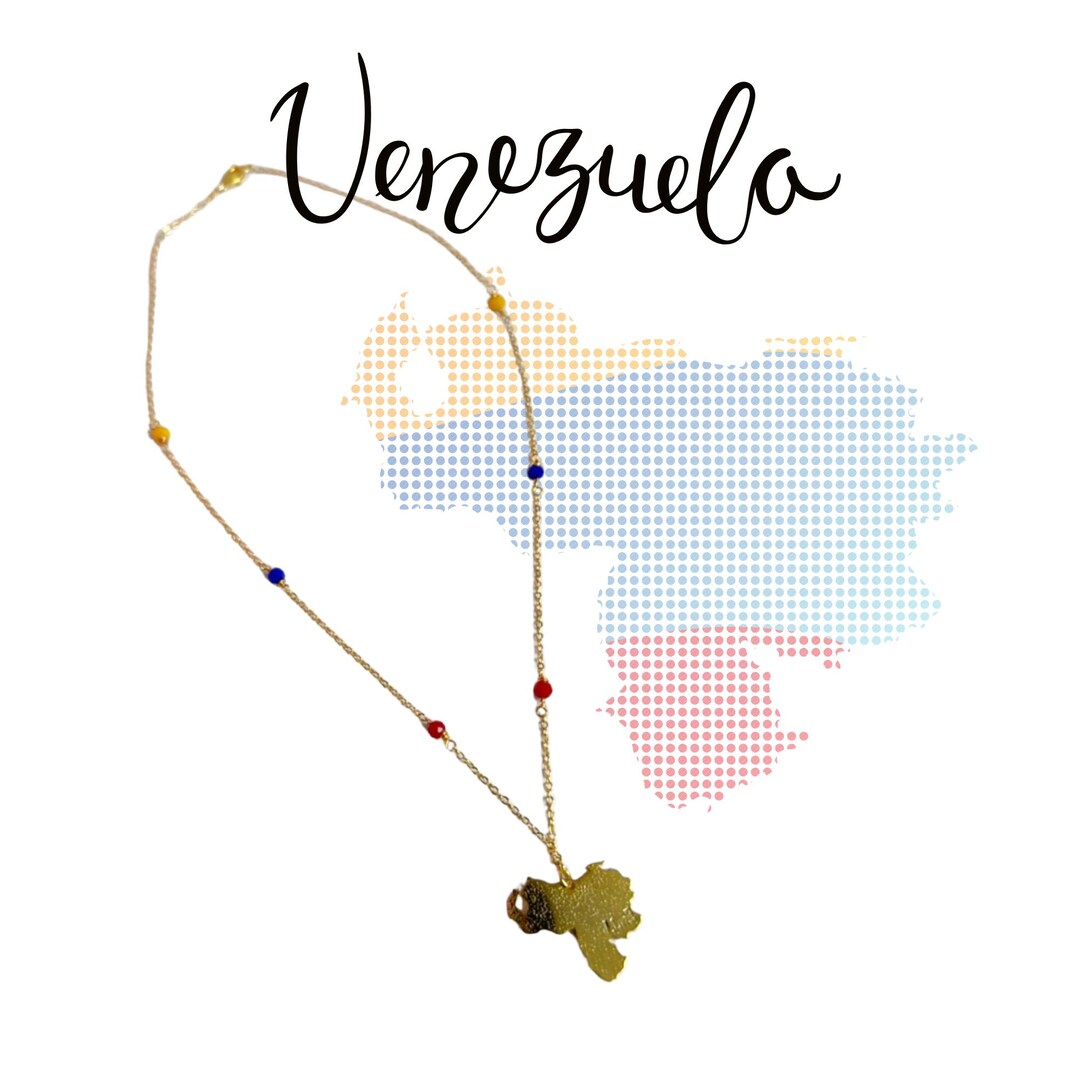 14K Goldplated Venezuelan Necklace, Venezuelan Gifts, Flag Venezuelan ...