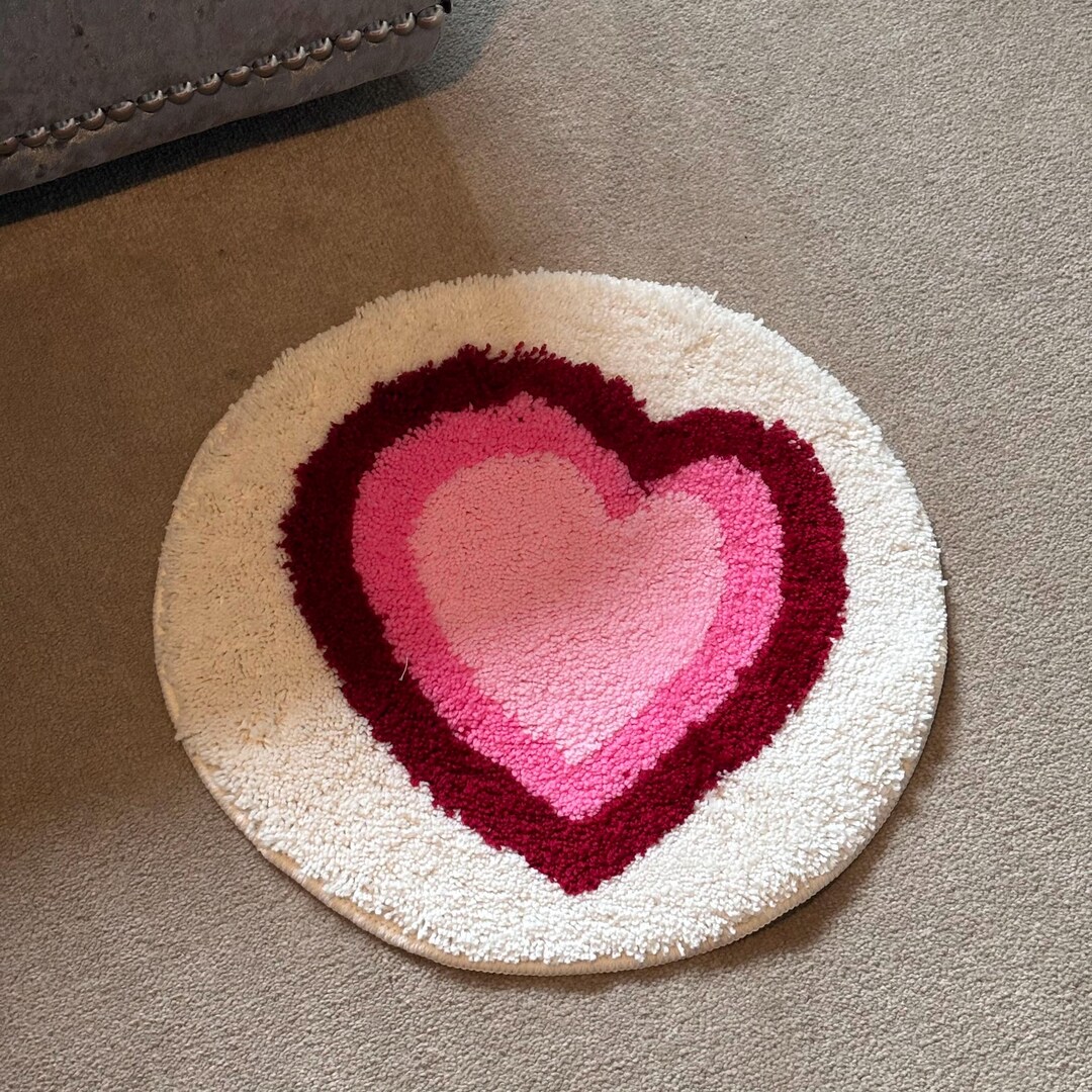 Love Heart Rug, Heart-shaped Rug, Romantic Rug, Plush Heart Rug, Cozy ...