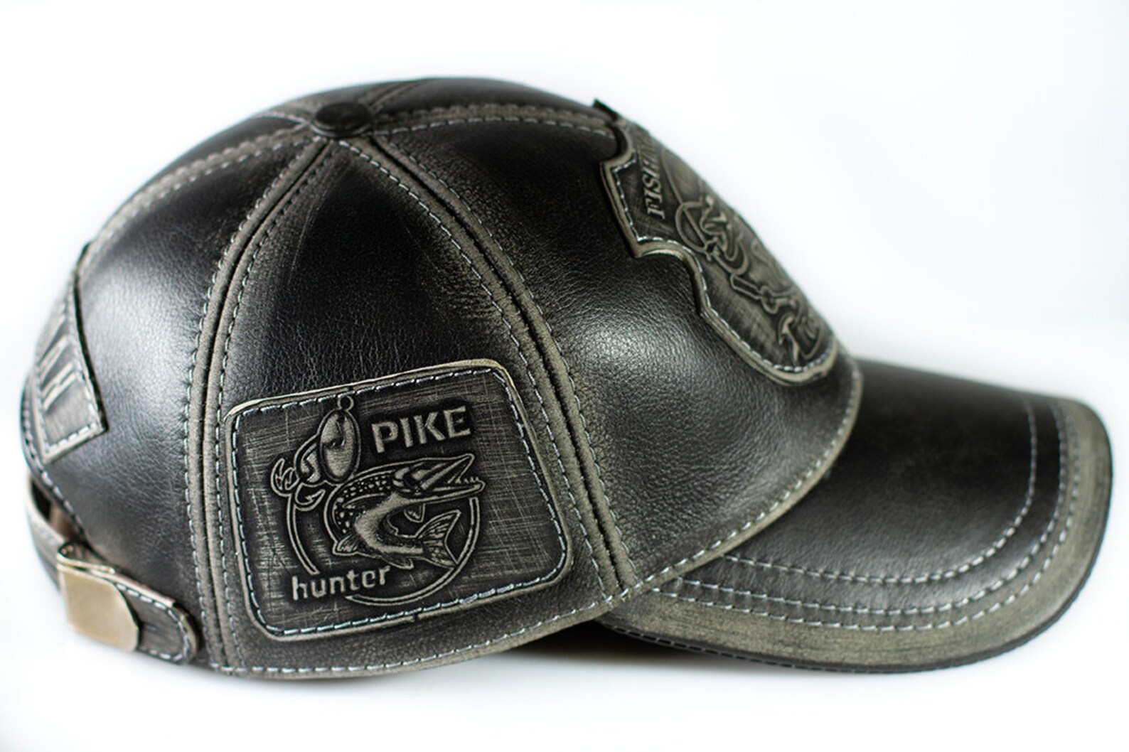 Trophy Pike Fishing Club Black Leather Baseball Cap - Fisherman Gift - Etsy