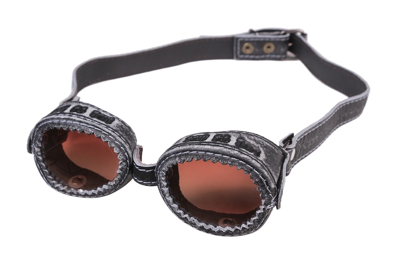 Vintage Leather Biker, Aviator, Steampunk Gray Goggles - Etsy