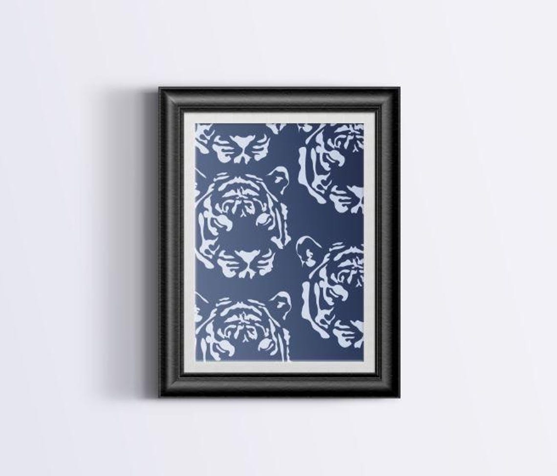 Blue Tiger Pattern - Etsy