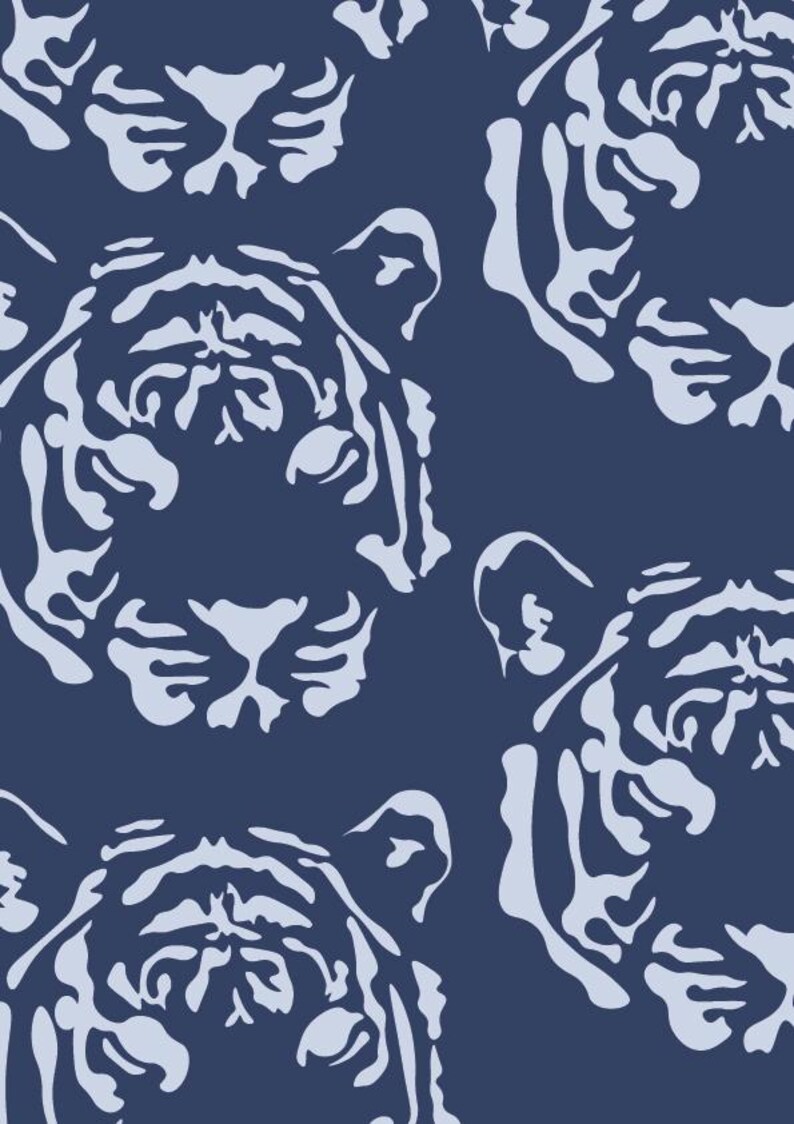 Blue Tiger Pattern - Etsy