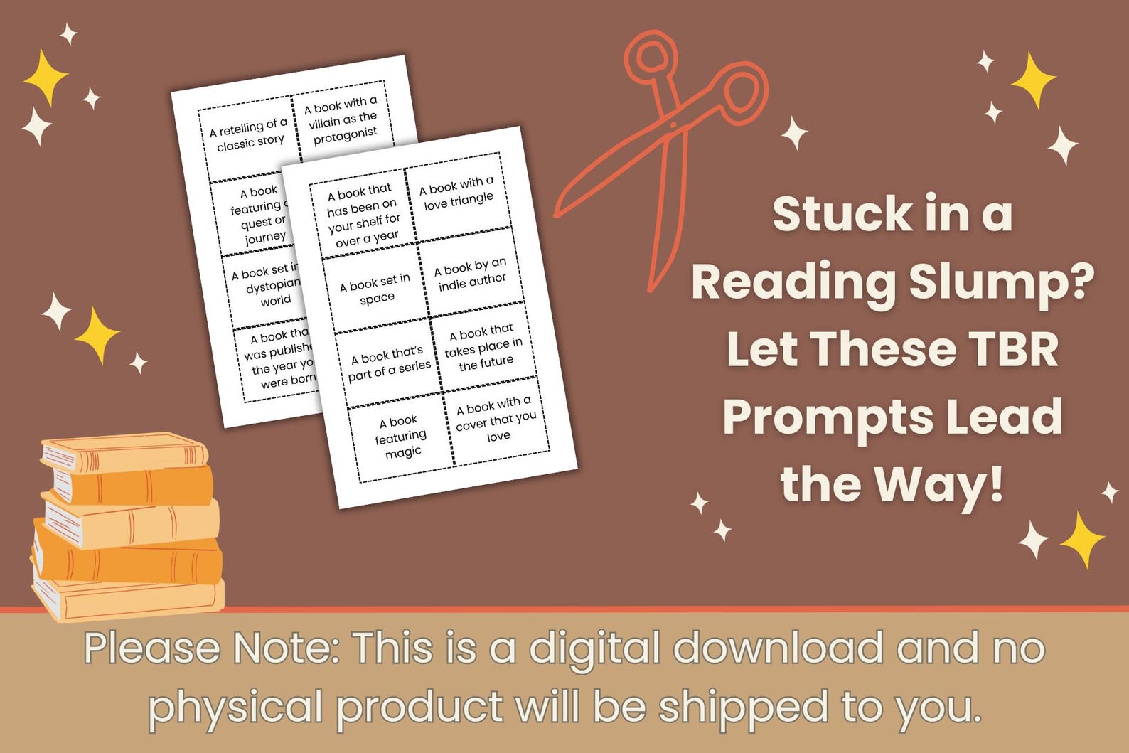 48 Printable TBR Prompts | Fun Reading Challenge Cards for Book Lovers ...