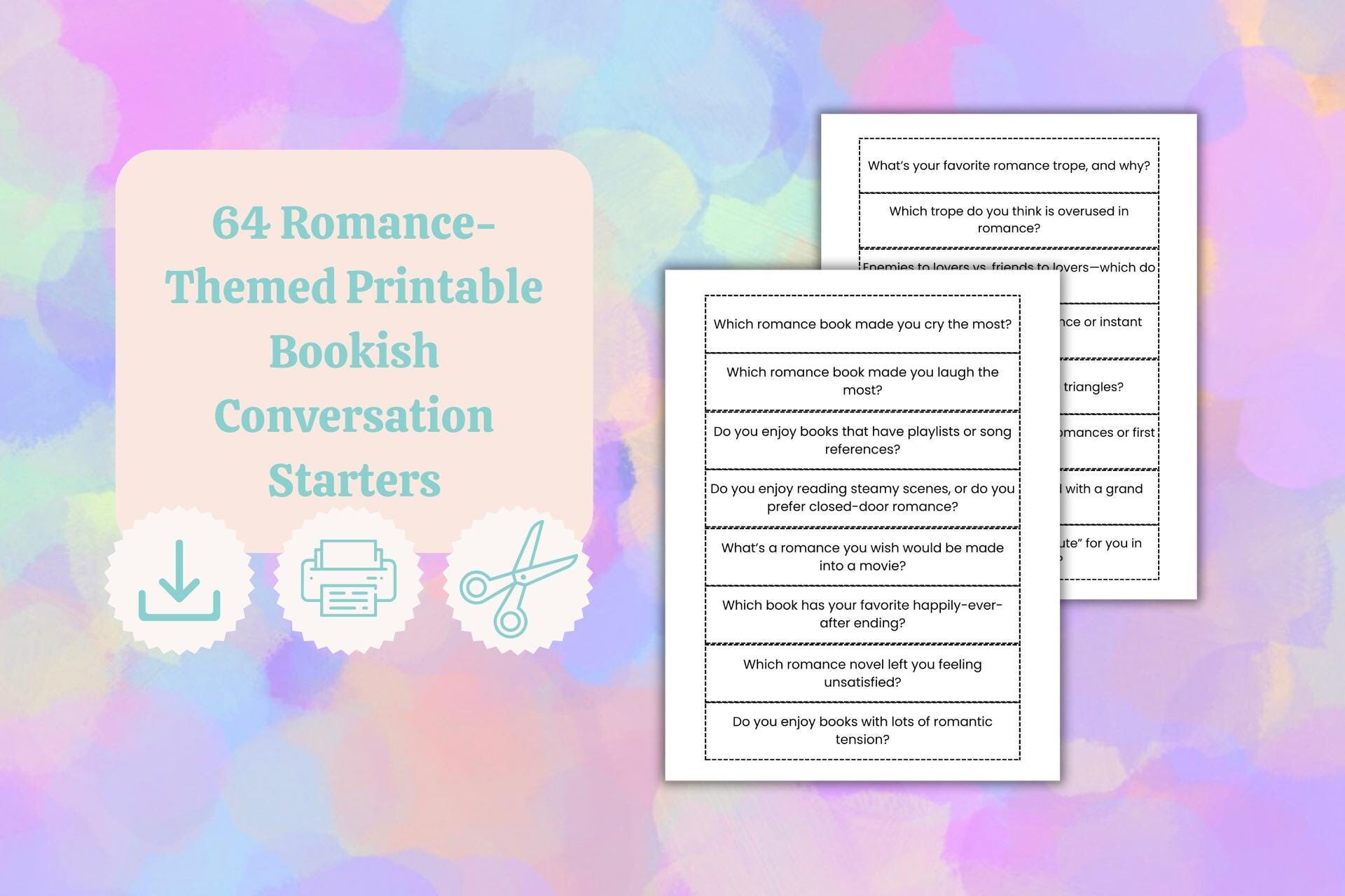 Printable Romance-themed Bookish Discussion Questions for Book Clubs ...