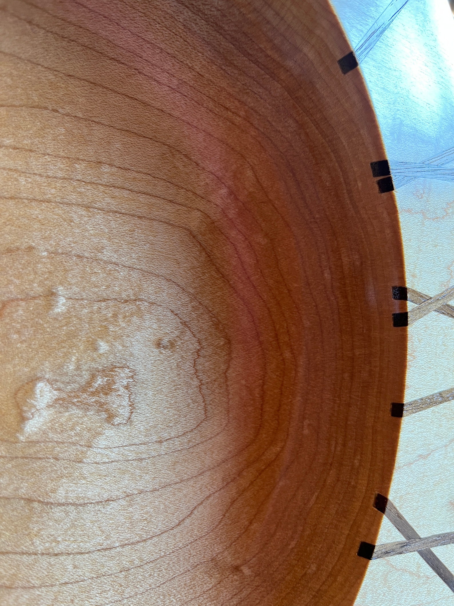 Maple Bowl/platter With Walnut Inlay, Maple Bowl, Wood Inlay Bowl - Etsy