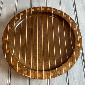 Walnut Platter With Maple and Pear Inlay, Walnut Bowl, Walnut Platter ...