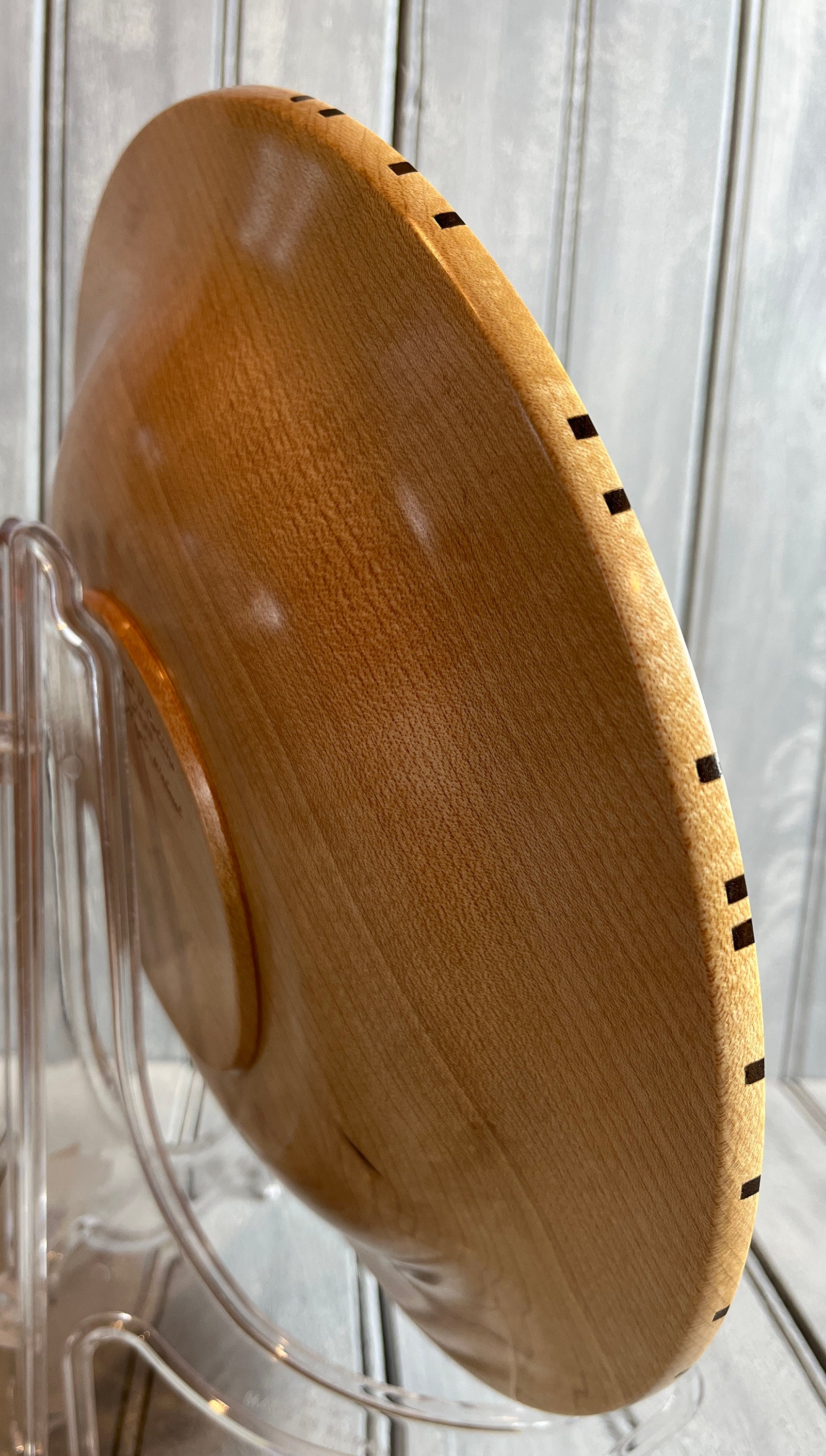 Maple Bowl/platter With Walnut Inlay, Maple Bowl, Wood Inlay Bowl - Etsy