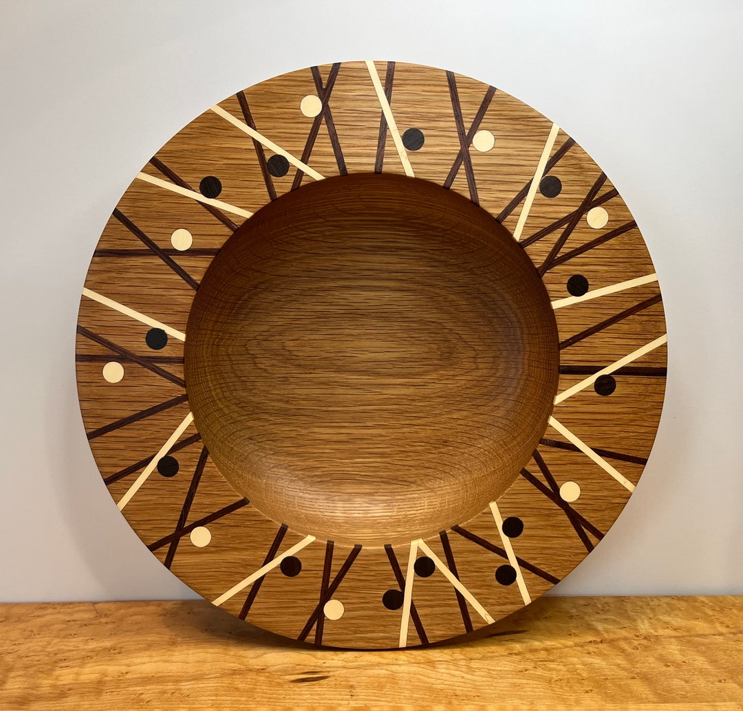 White Oak Bowl, Bowl With Inlay, Wood Inlay - Etsy