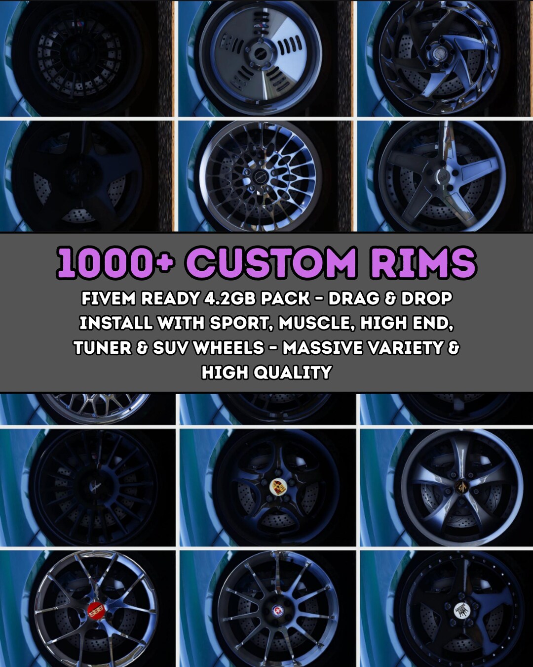 Fivem Custom Wheel Pack – 1000+ Rims, Drag & Drop Install - Etsy Canada