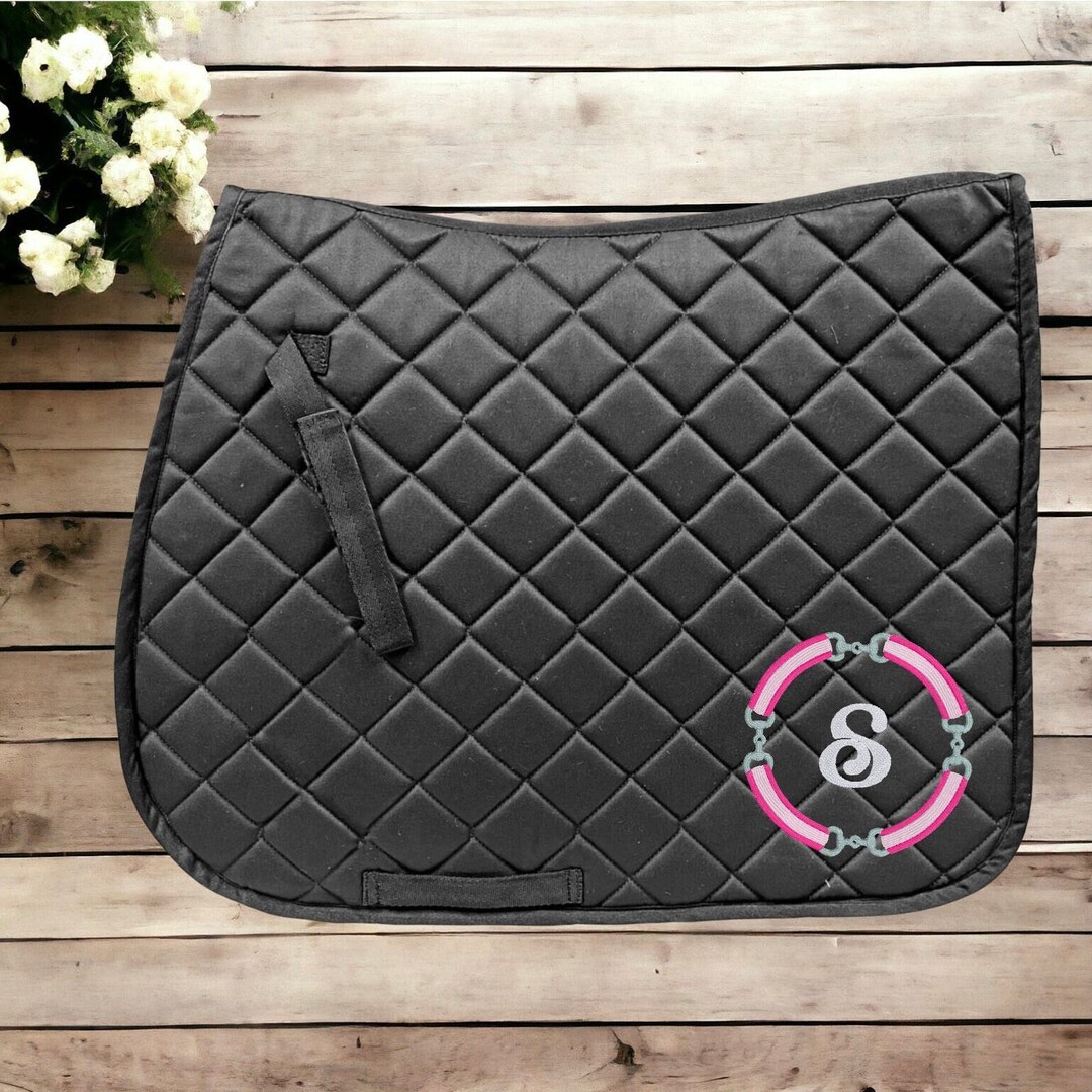 Embroidered Horse Bit Monogram Horse Saddle Pad | English Saddle Pad ...