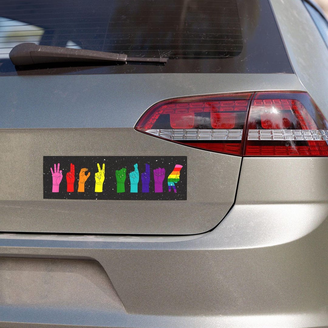 Anti Trump Sign Language Car Magnet or Bumper Sticker, Subtle Anti ...