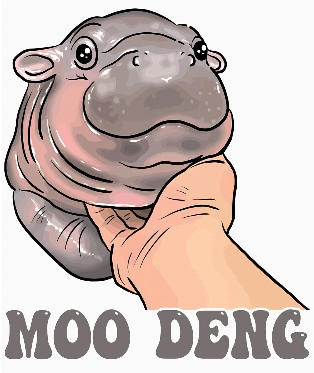 Funny Moo Deng Cute Baby Pygmy Hippo PNG, Bouncy Pig PNG, Trending Thai ...