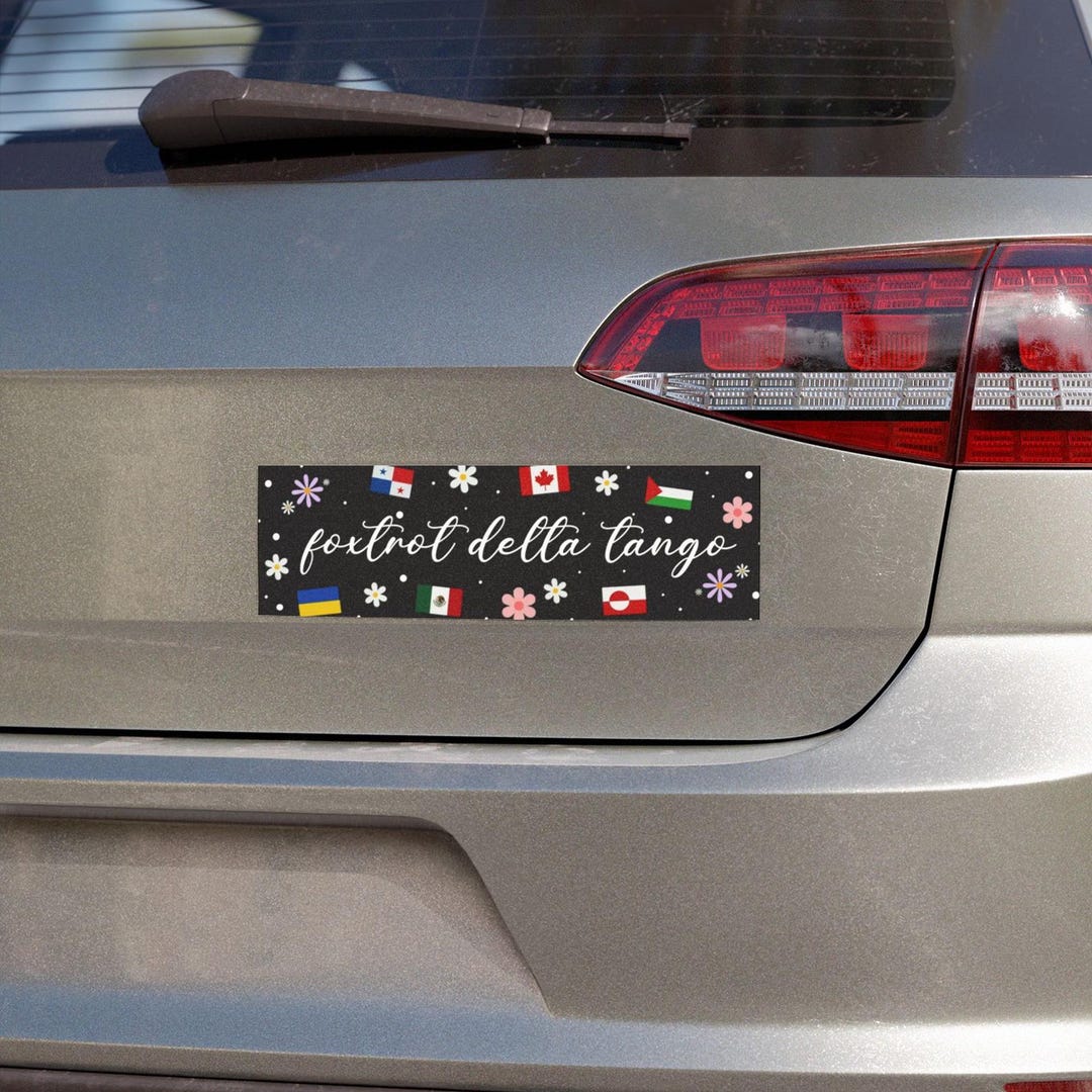 Floral Foxtrot Delta Tango Car Magnets, Flowers FDT Car Bumper Sticker ...