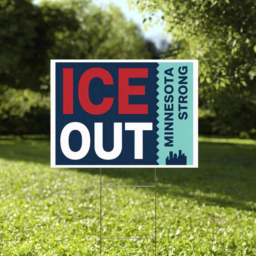 ICE Out Minnesota Yard Sign, Political Activist Outdoor Sign, Abolish ...