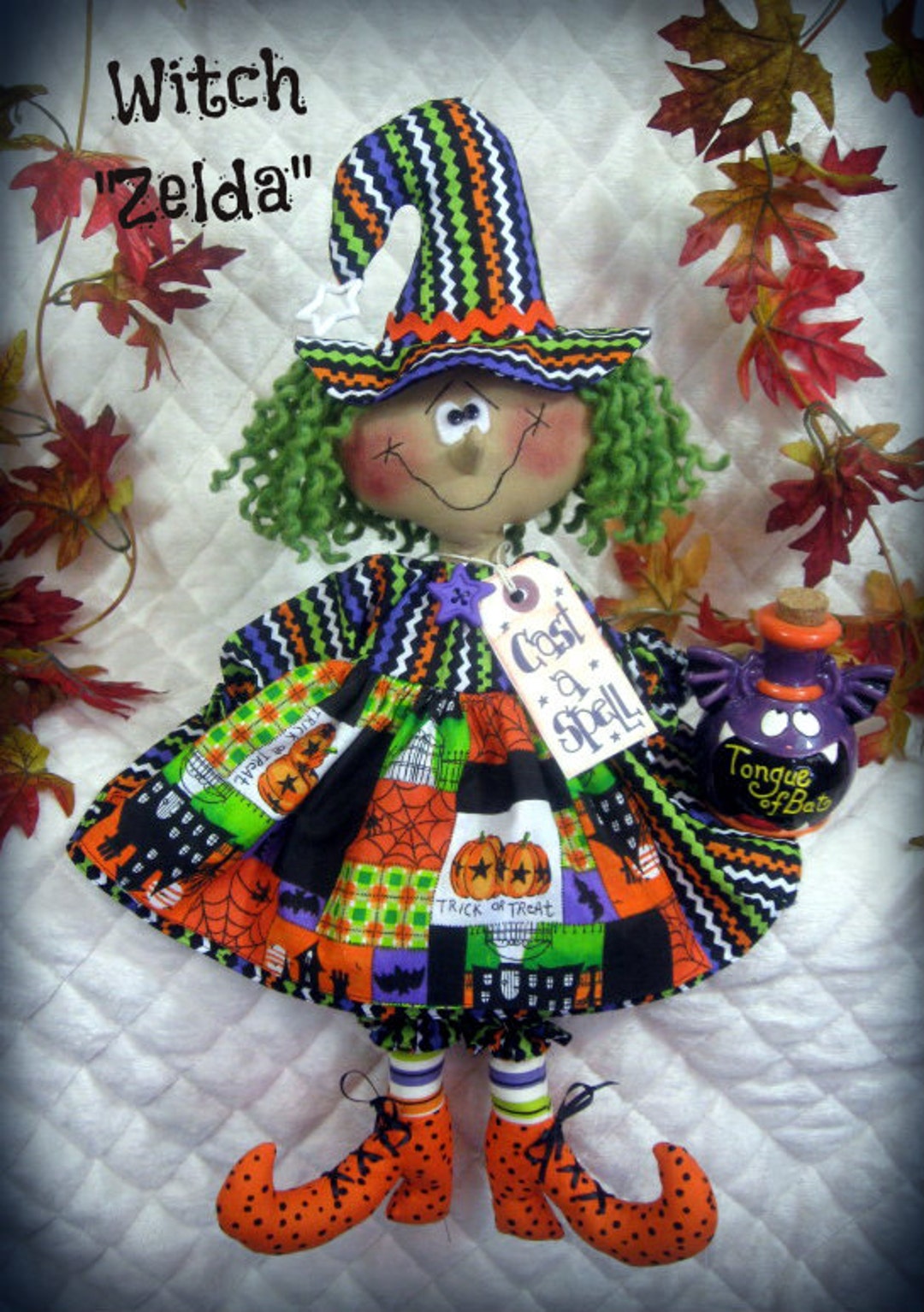 Primitive Raggedy ~"zelda" ~witch Pattern~ #410 From Ginger Creek ...
