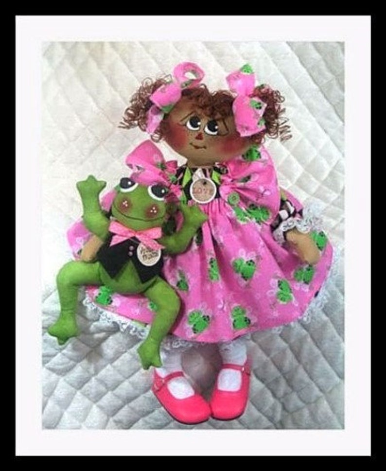 Primitive E-pattern "frog Prince Annie"~ 17" Doll Raggedy Annie Digital ...