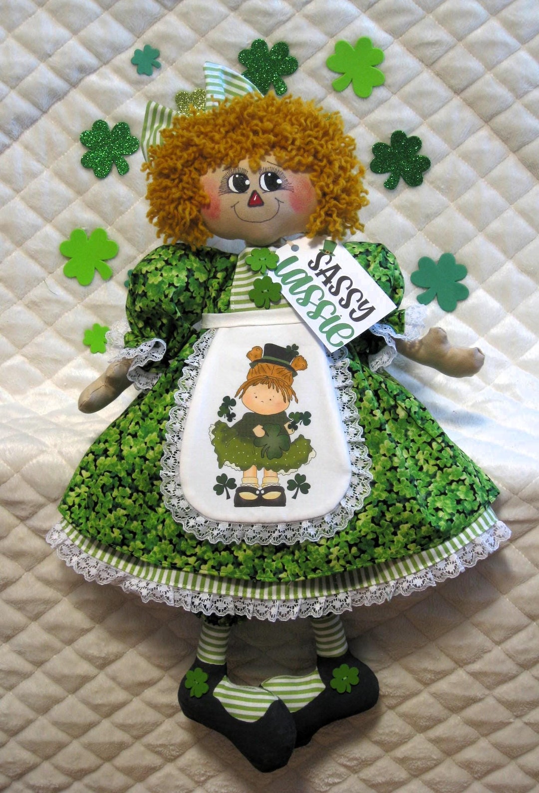 St. Pat's/irish Raggedy LARGE 21" Primitive ~ "sassy Lassy" Annie ...