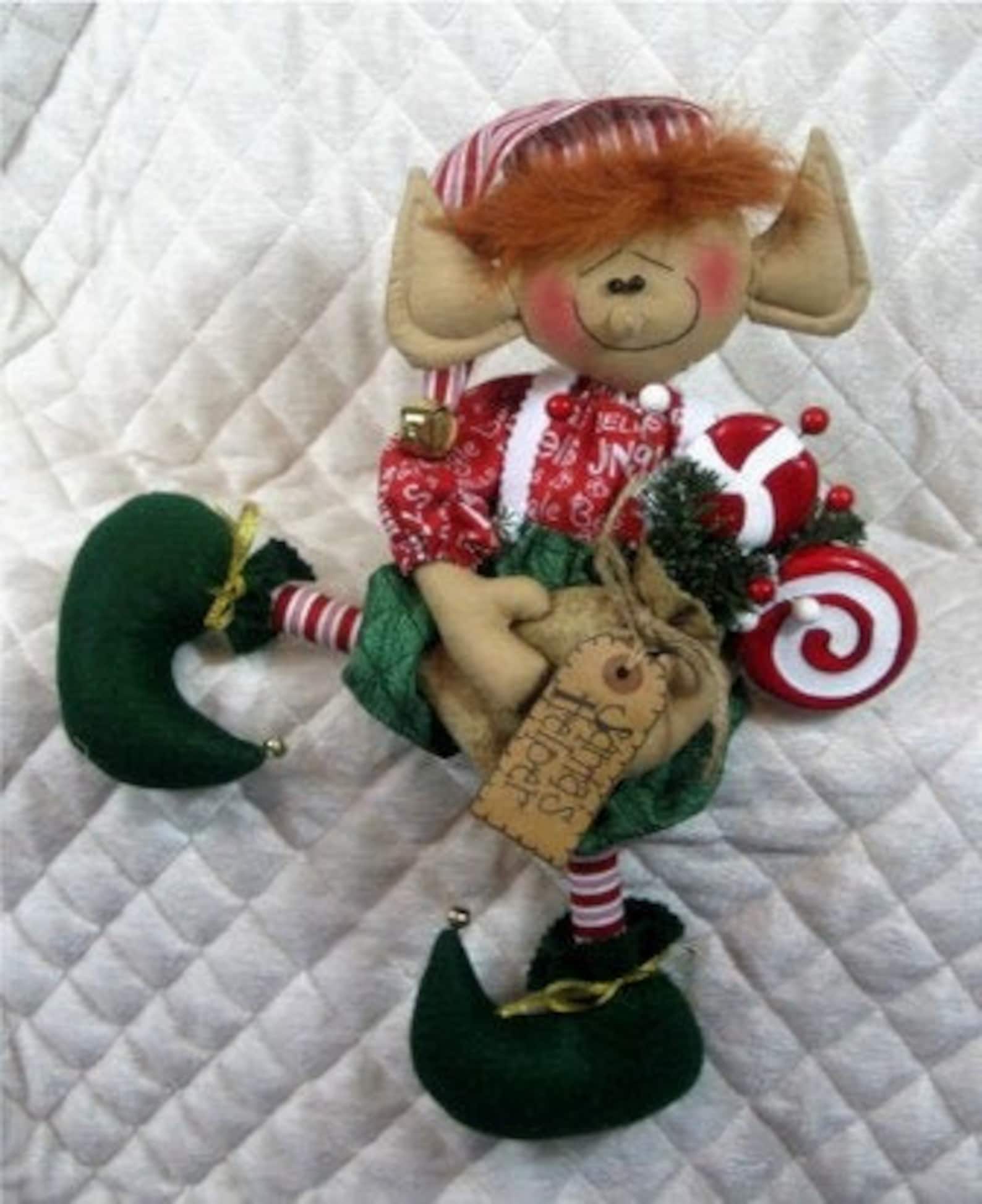 Primitive E-pattern Sitting 16" "elf Charlie"~ Christmas Elf Doll! Doll ...