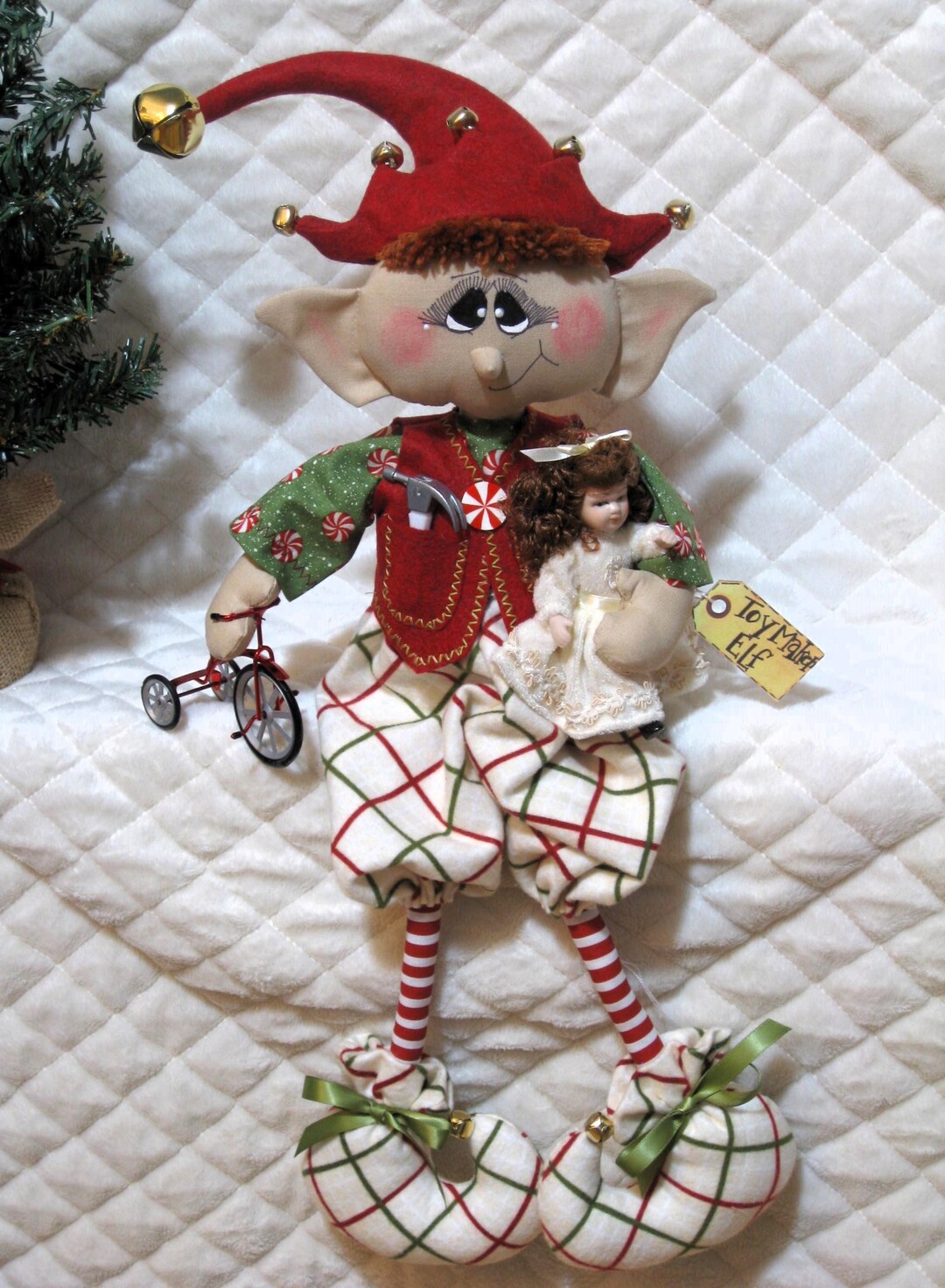 So Sweet Primitive Raggedy Christmas 21 graham Toy Maker Elf Doll ...
