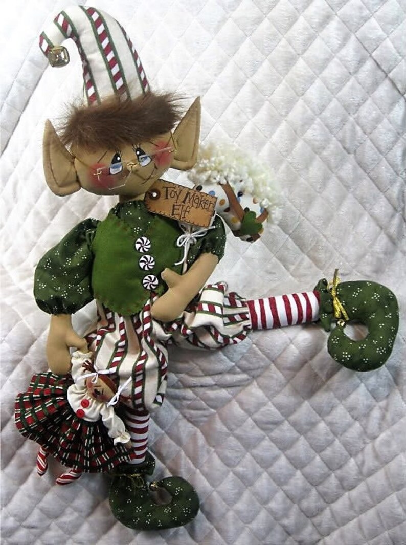 Primitive E-pattern LARGE "elf Simon"~ 26" Christmas Elf Doll! Doll ...
