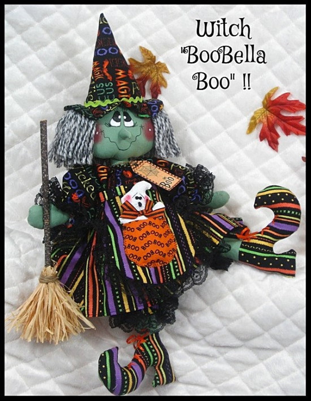 Primitive "boobella Boo"~mailed Pattern, 20" Halloween Witch~sewing Pattern #402 - Etsy