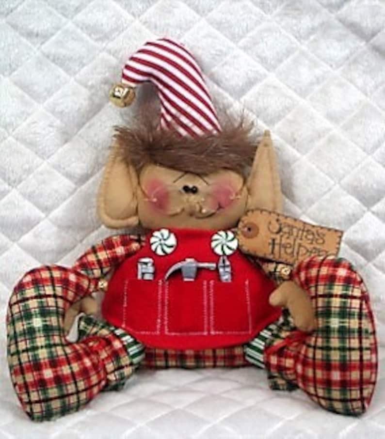 Primitive E-pattern "elf Andy"~ Shelf Sitter Christmas Elf Doll ...