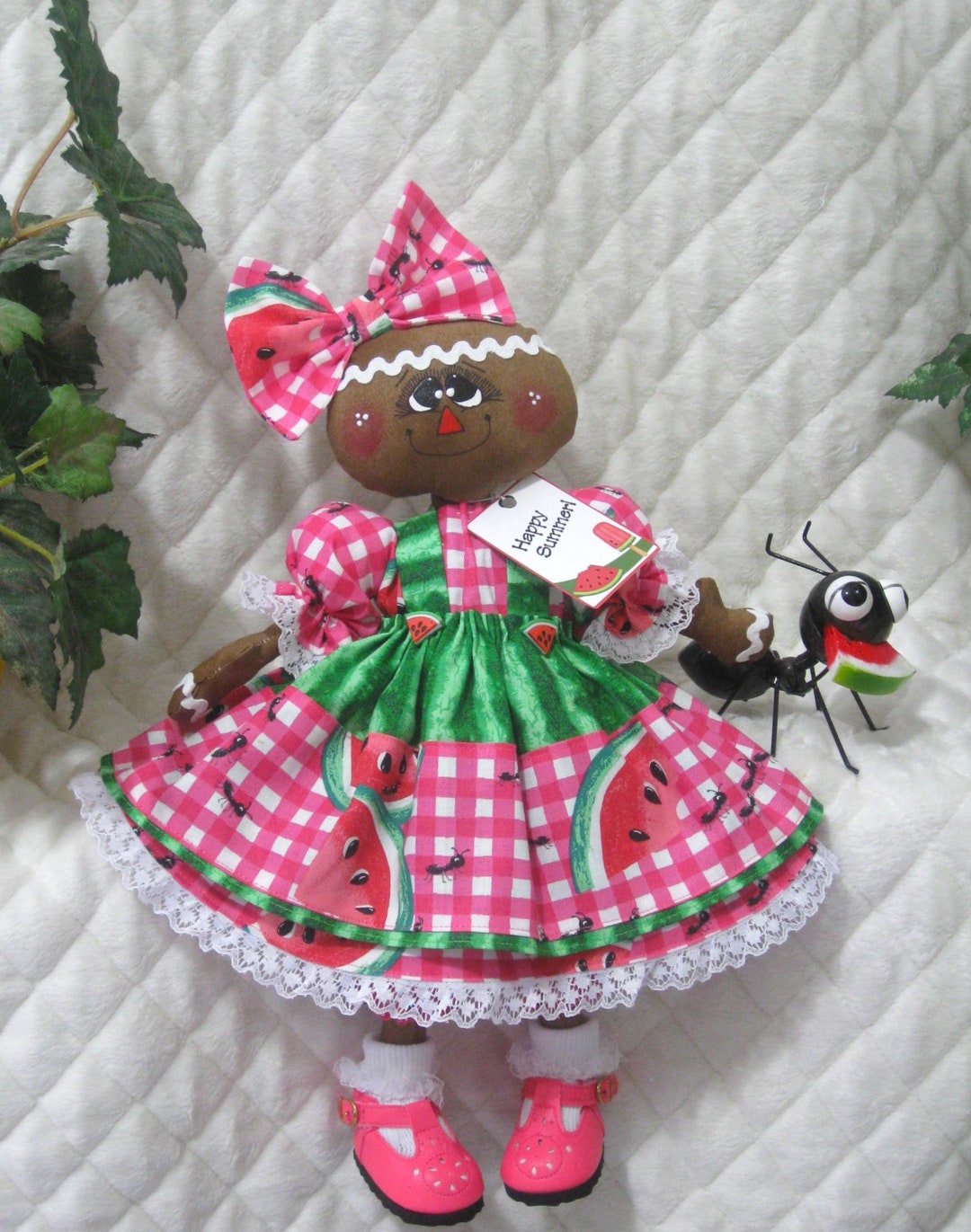 Primitive Gingerbread 17 watermelon Fun Ginger Everyday/summer Girl ...