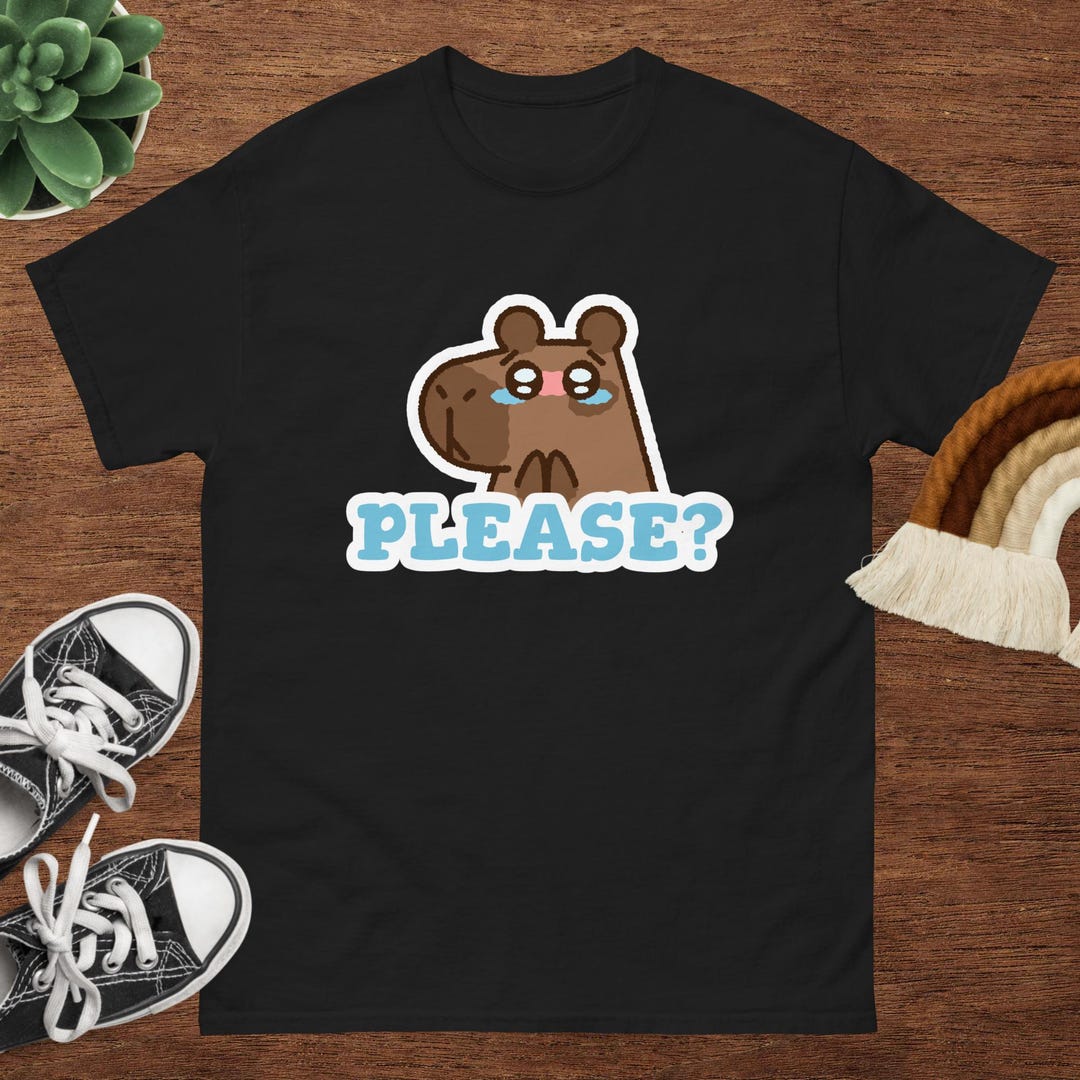 Please Crying Capybara Shirt, Cute Capybara Meme Tee, Funny Animal ...