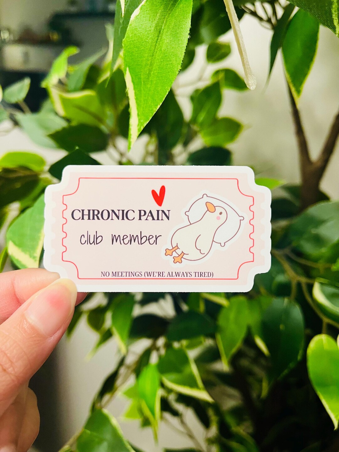Witty Goose Sticker, Chronic Pain Club Member Mental Health Sticker ...