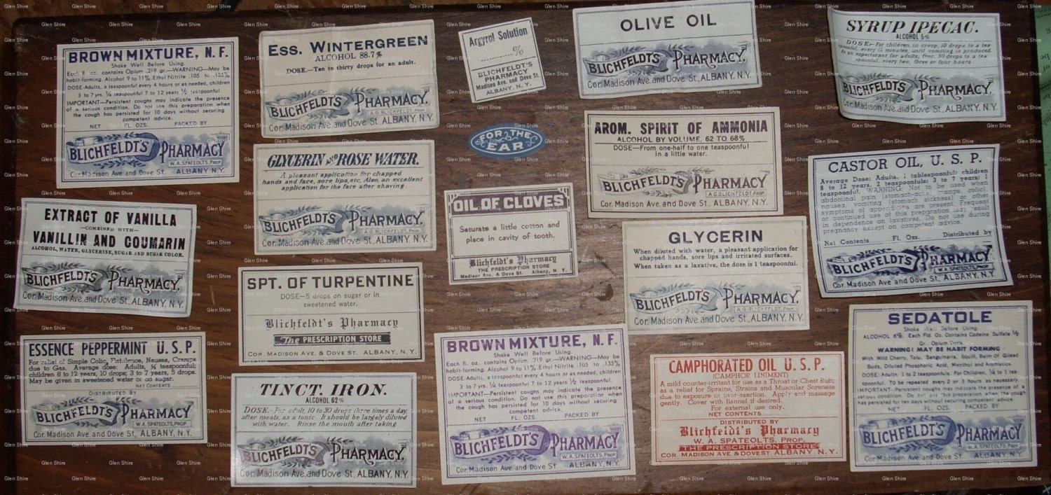 REAL Vintage Bottle Labels for Scrapbooking and Designs - Etsy