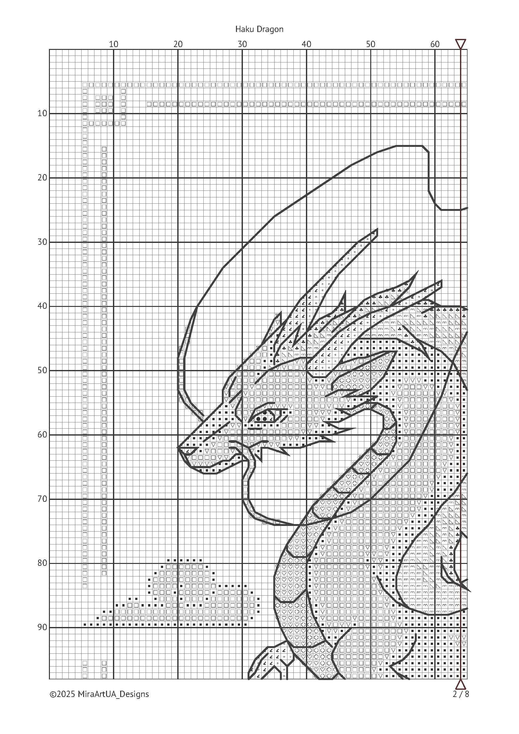 Dragon Cross Stitch Pattern, Anime Style (PDF) - Etsy