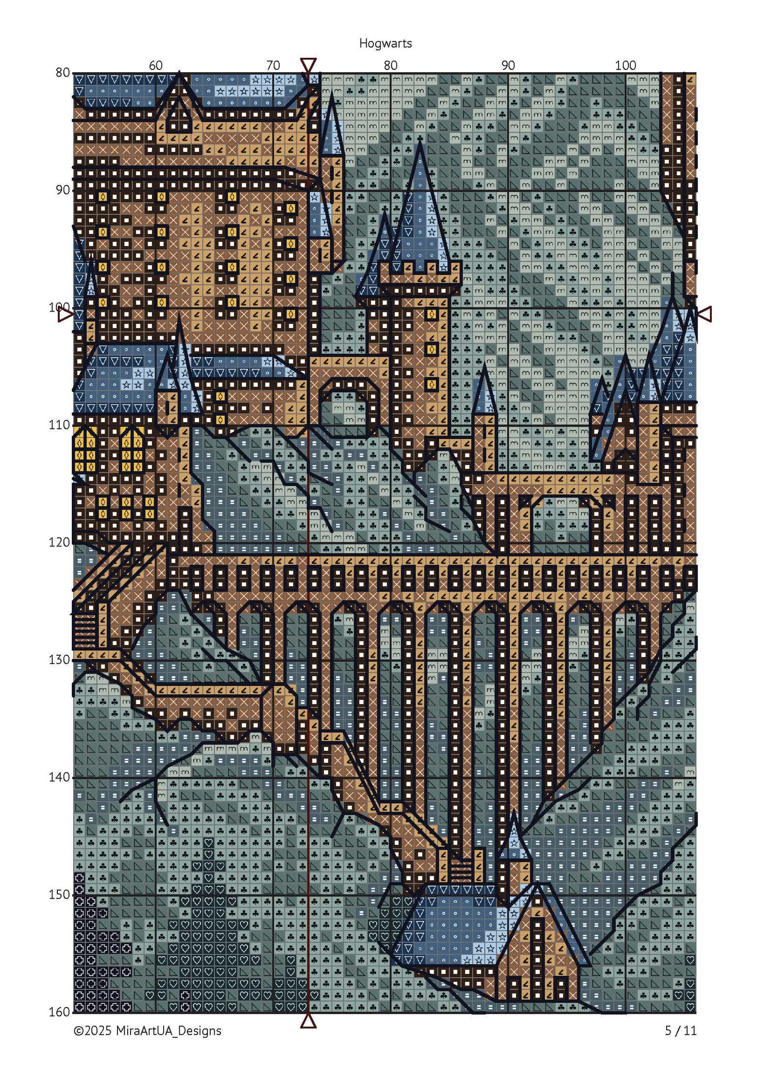 Magic Hogwarts, Cross Stitch Pattern (PDF Download), Vintage Style ...